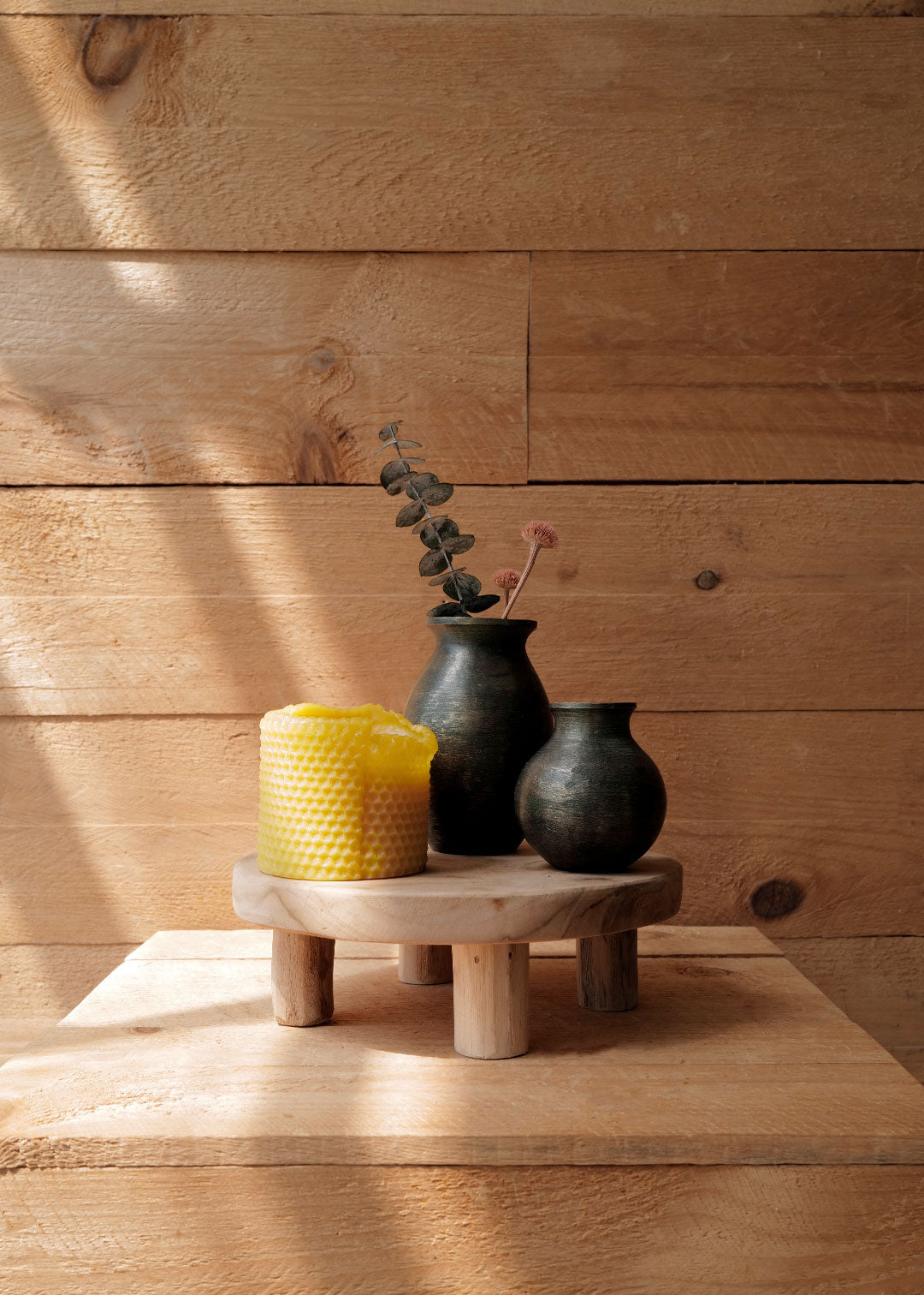 Handcrafted Teak Stand, Round - Slow Roads