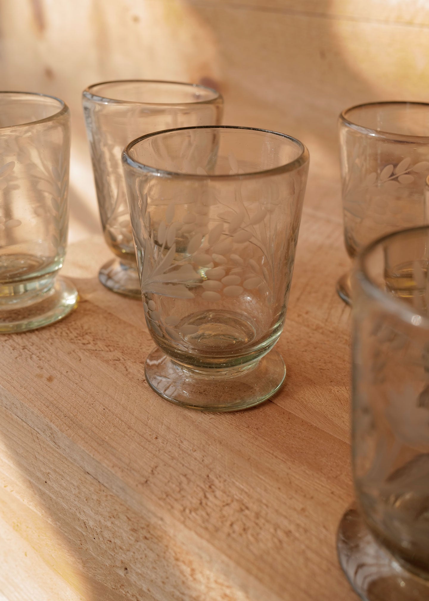 Marea Etched Footed Glassware - Slow Roads