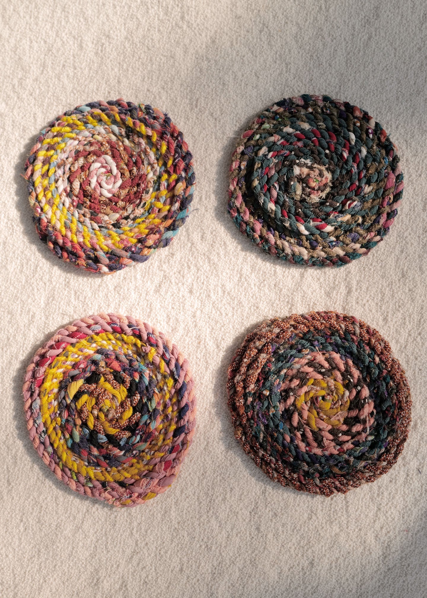 Ziggy Fiber Art Coasters, Set of 4 (SECONDS) – Slow Roads